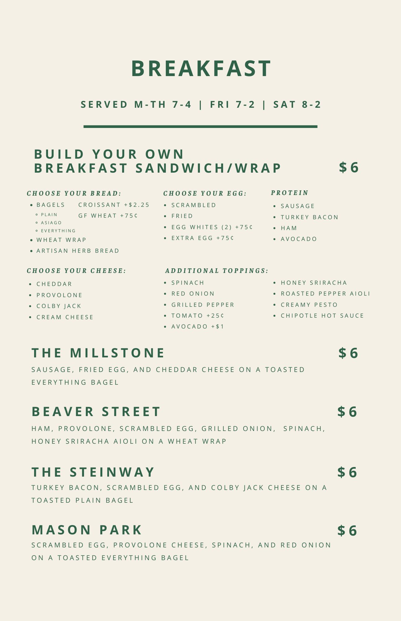 647 Coffee Menus | The Well CDC